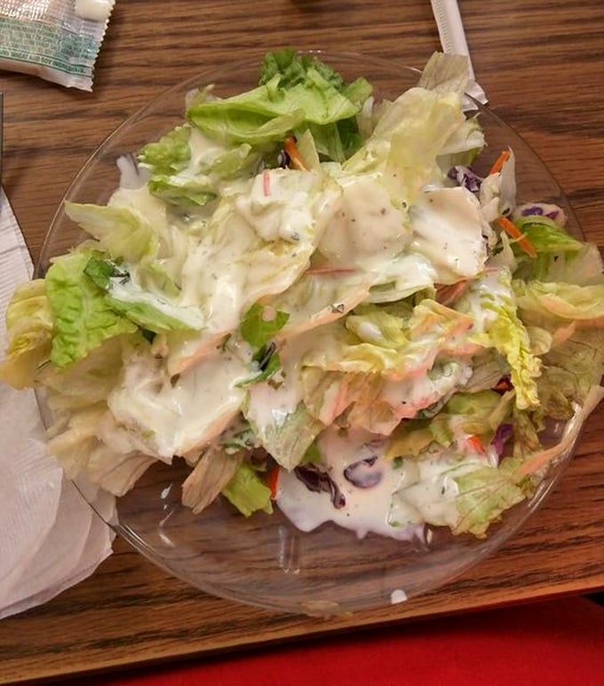 A salad that doesn't apologize for being exactly what it is&mdash;fresh, crunchy, and swimming in house-made dressing.