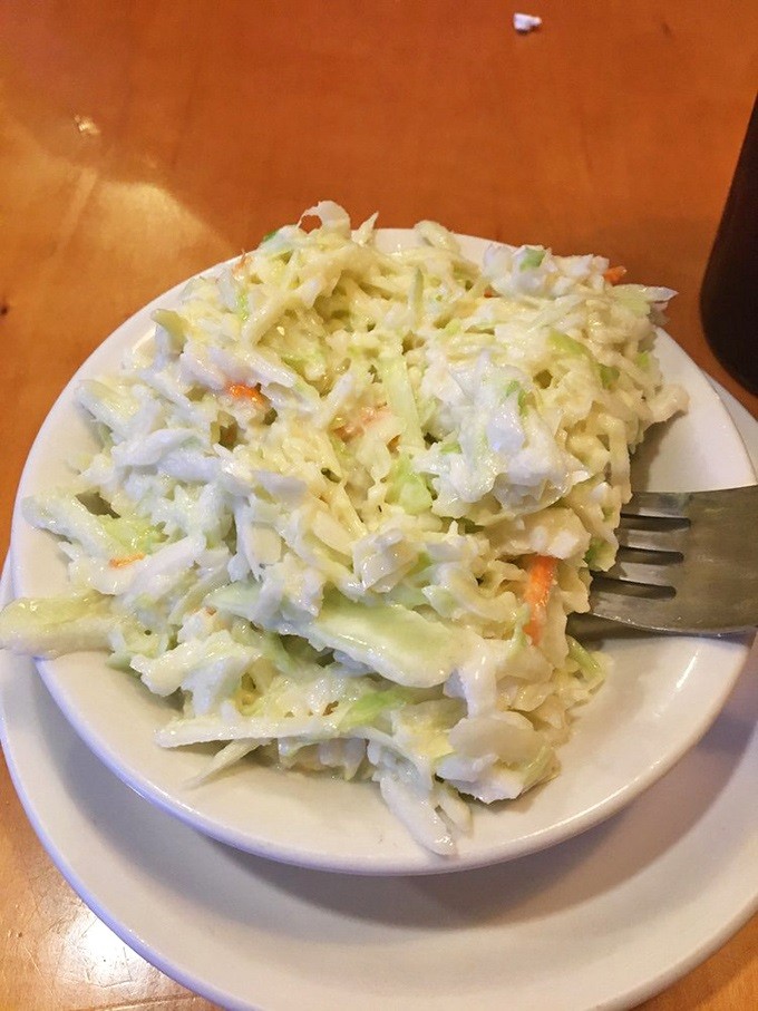 The coleslaw here isn't an afterthought &ndash; it's a crunchy, creamy side that deserves its own spotlight and possibly a fan club.