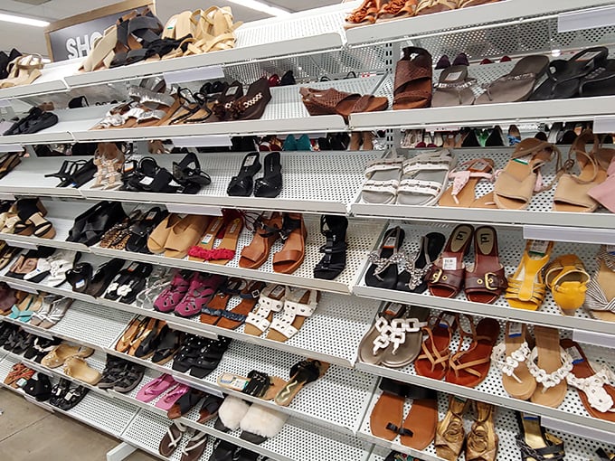 Shoe paradise where footwear fantasies come true without the department store sticker shock. From sensible flats to statement heels, your next favorite pair awaits.