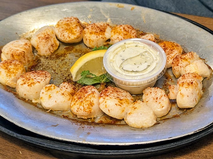 Perfectly seared scallops that would make a French chef weep with joy. The delicate seasoning lets these ocean jewels shine in their buttery glory.