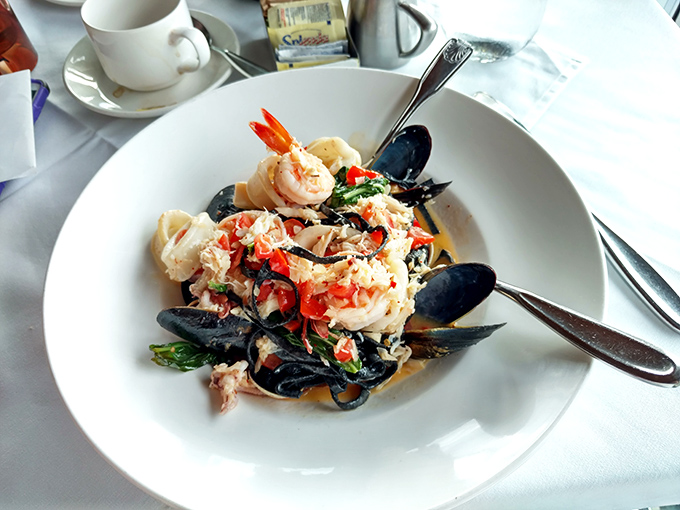 The black pasta and shellfish dance together in this bowl like they're at an underwater prom&mdash;formal yet somehow still fun.