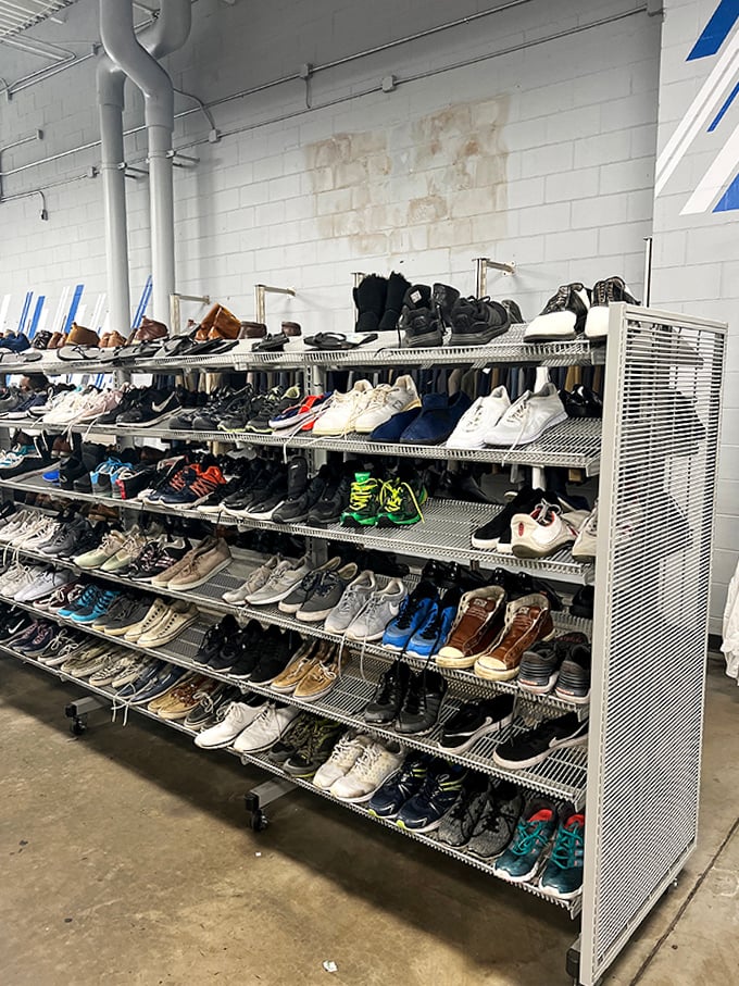 Shoe paradise where barely-worn Nikes mingle with vintage loafers. Your next favorite footwear is waiting somewhere in this magnificent collection.