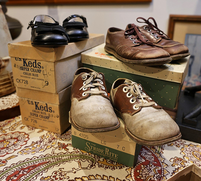 Vintage footwear that walked through another era—Keds and Stride Rites that kicked through childhood decades before Netflix existed.