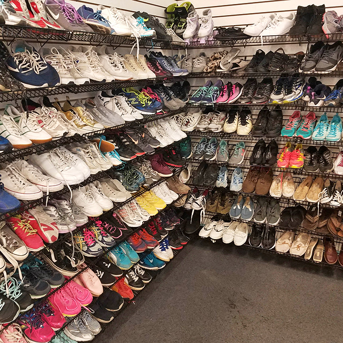 The shoe section rivals Imelda Marcos' closet, with footwear for every occasion from hiking Nevada's trails to dancing the night away.