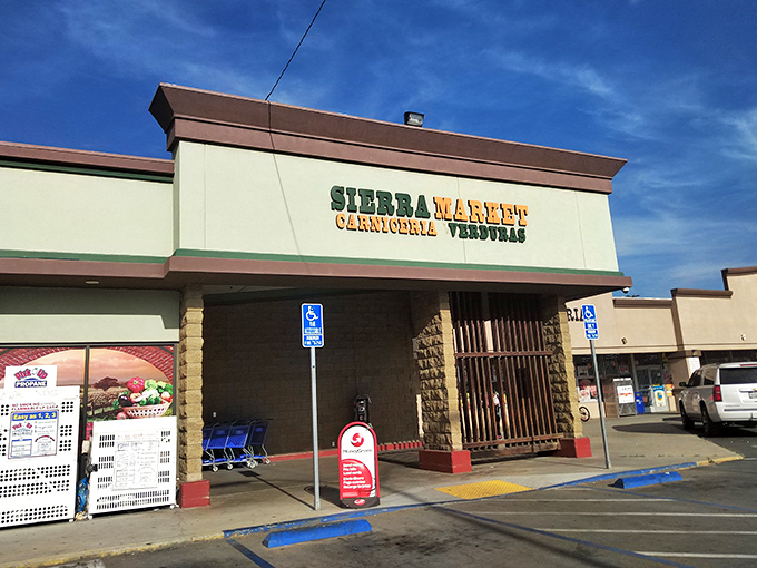 Sierra Market's colorful sign promises authentic ingredients for your Central Valley culinary adventures. No passport required for this food journey.