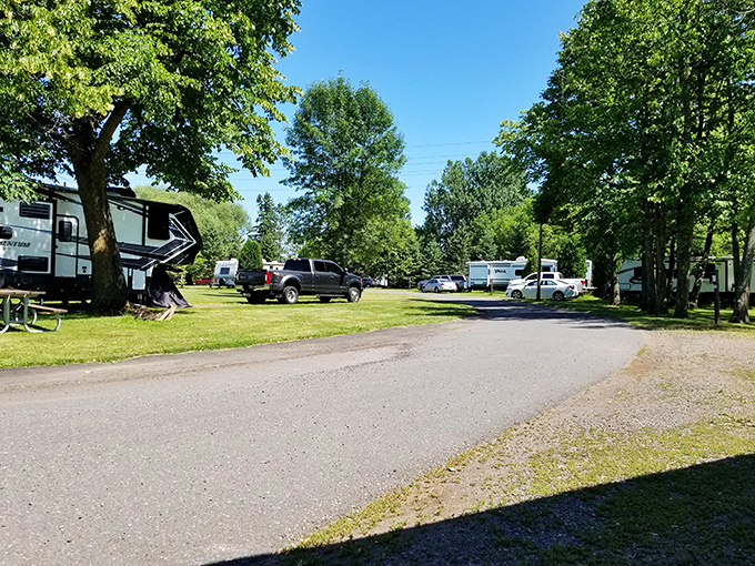 RV heaven under Minnesota skies, where camping neighbors quickly become friends and nobody minds if you're still in pajamas at 10 a.m.