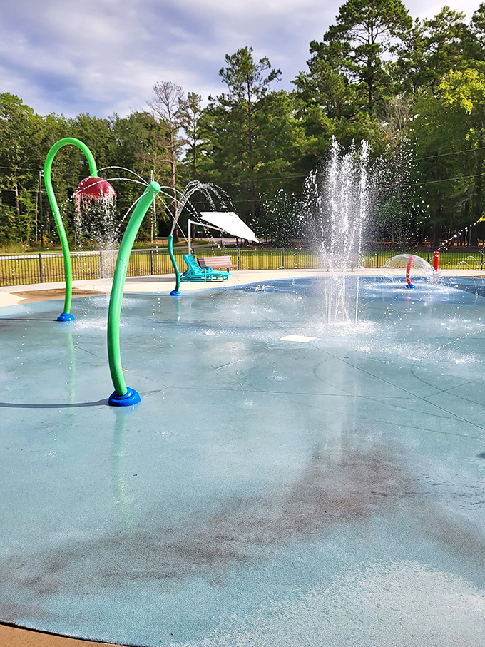 Summer's greatest invention: the splash pad. Where children frolic and parents silently thank the genius who created this joy fountain.