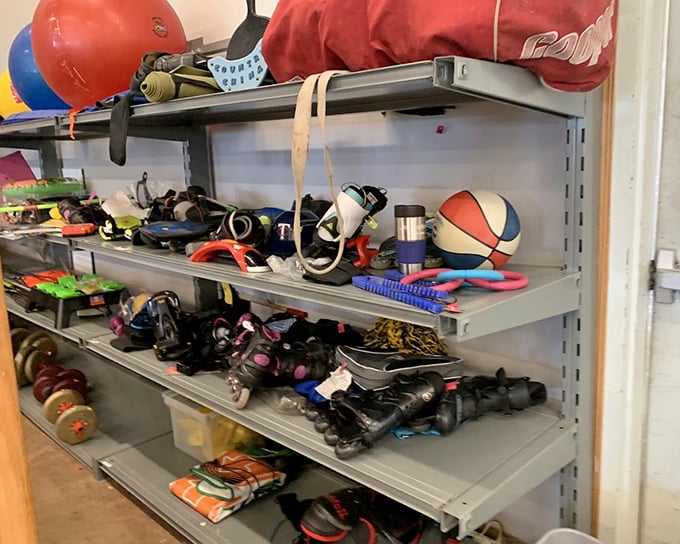 Sports equipment shelves&mdash;the final resting place for basketballs, rollerblades, and that exercise gear we all bought with the best intentions.