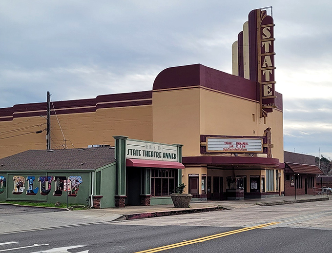 The State Theatre's art deco marquee promises entertainment the old-fashioned way &ndash; no algorithms required for this authentic experience.