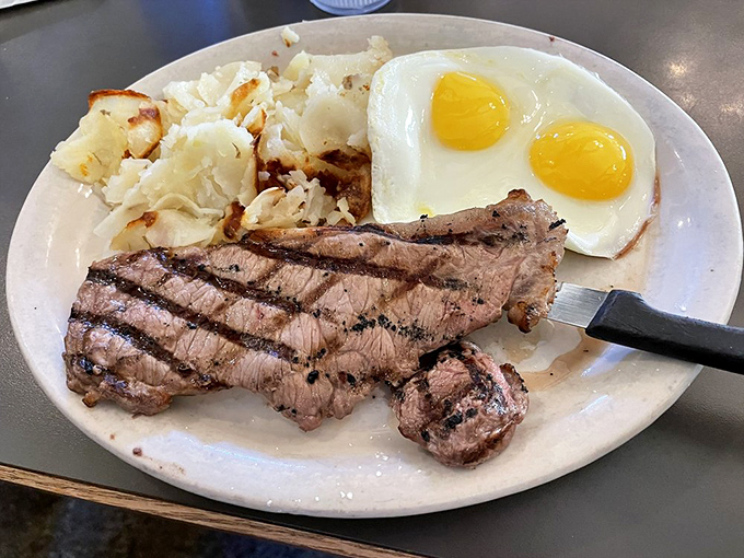 Steak and eggs: the breakfast equivalent of wearing boots with your tuxedo&mdash;elegant but ready for whatever the day throws at you.