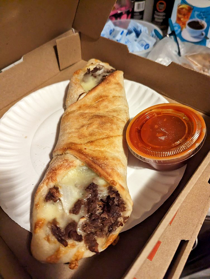 Steak stromboli: for when you can't decide between a sandwich and pizza, so the universe gifts you this magnificent compromise.