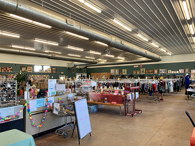 The main floor sprawls warehouse-style, giving "shop till you drop" a whole new affordable meaning entirely.