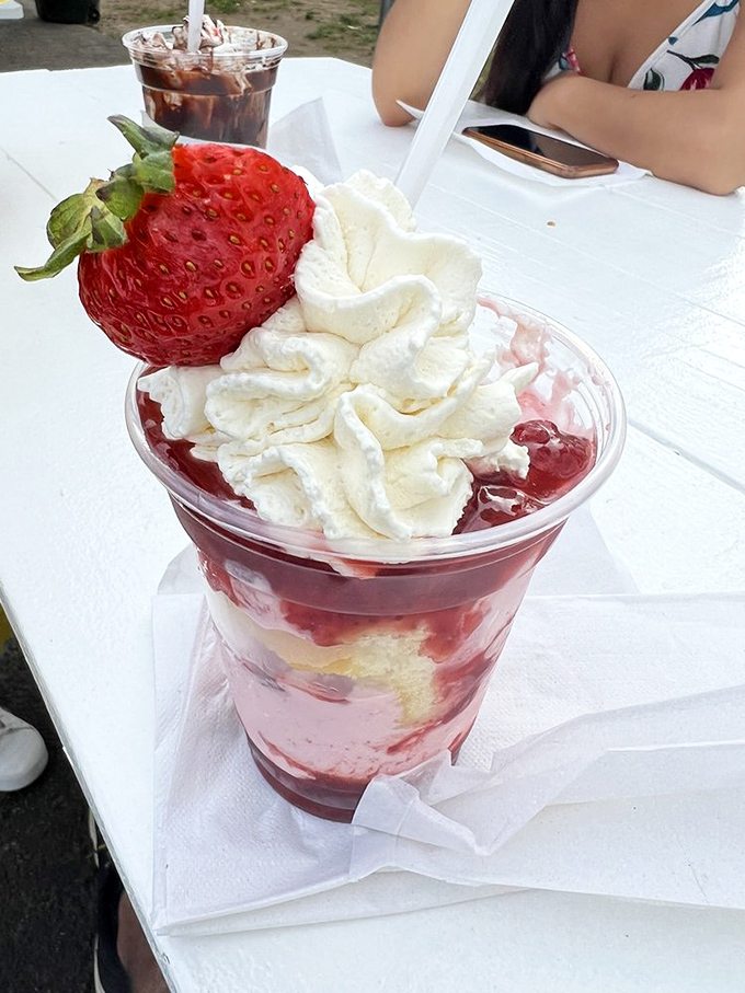 Strawberry shortcake in a cup&mdash;proof that sometimes the most perfect things in life don't require plates or proper etiquette.