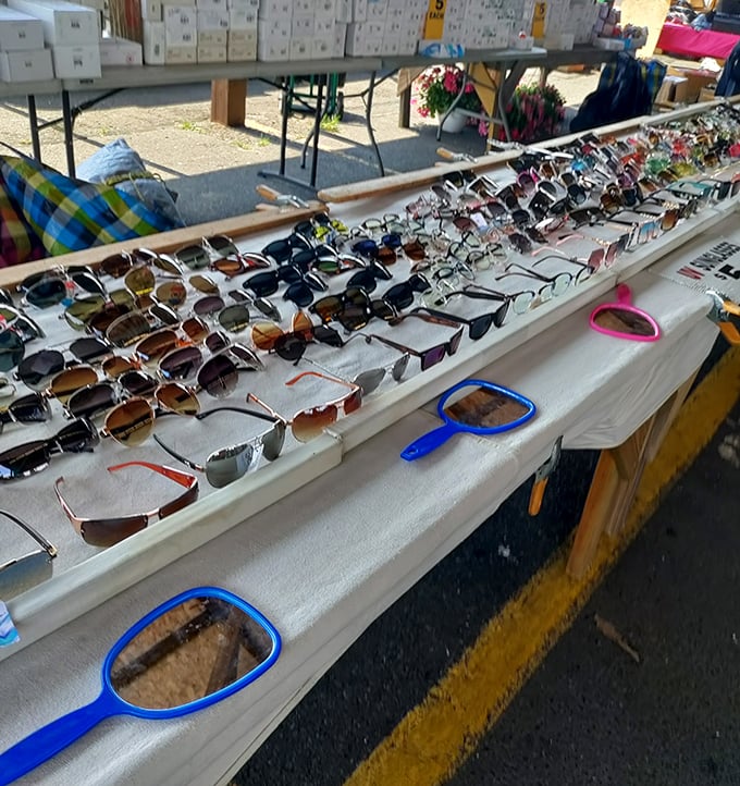 Sunglasses as far as the eye can see. The perfect opportunity to channel your inner celebrity or finally replace the pair that met an unfortunate beach fate.