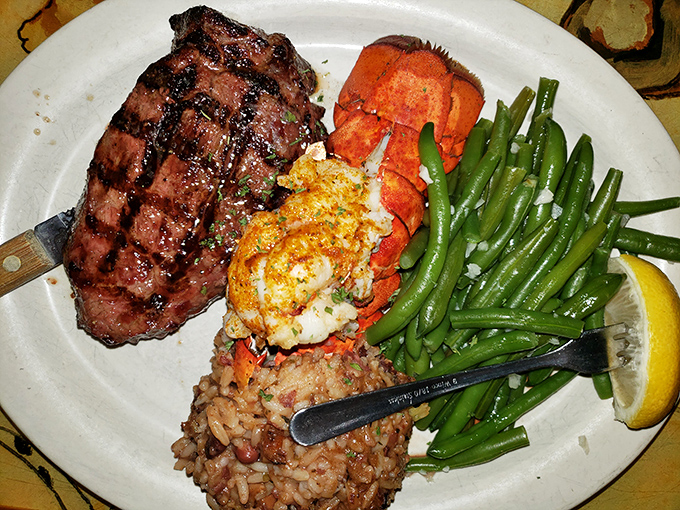 The classic surf and turf &ndash; where land meets sea on a plate, proving that sometimes you really can have it all.