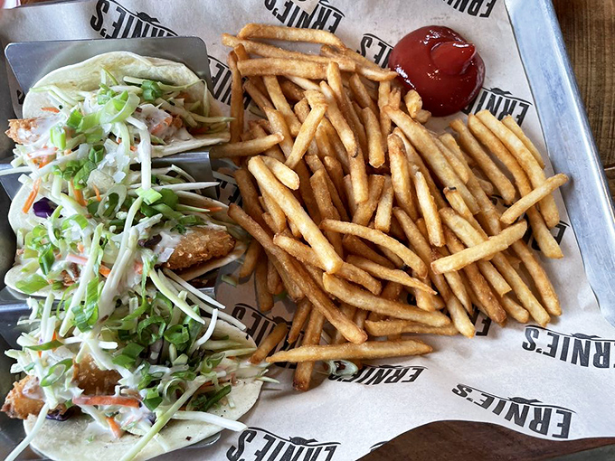 Fish tacos that make you question why you'd ever eat them anywhere but lakeside in Minnesota.