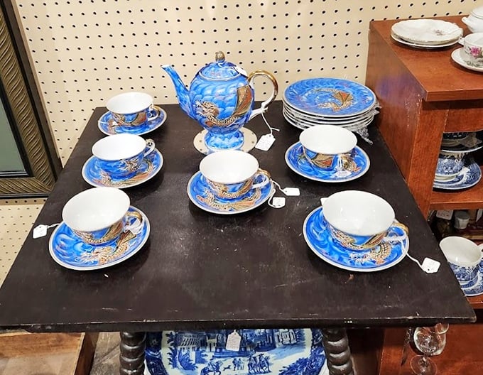A blue dragon tea set that doesn't just serve tea—it serves drama, conversation, and a touch of "where did you find that?!"