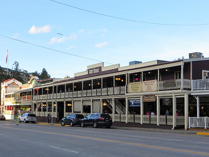 The Ruby House stands as a Victorian time capsule on Keystone's main drag. Those balconies have witnessed decades of Black Hills summers.