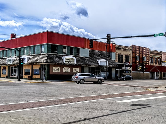 Corner buildings with character tell the story of a town that values preservation over demolition, history over homogeneity.