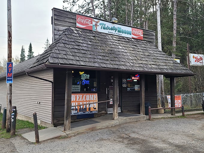 The Thirsty Moose &ndash; where neon signs and Coca-Cola advertisements signal the kind of authentic local watering hole that's becoming increasingly rare in America.