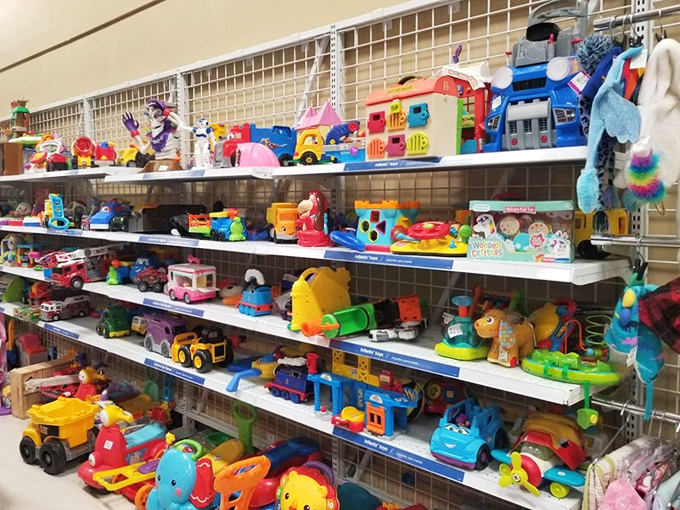 Toy nirvana for budget-conscious parents and nostalgic adults alike. These plastic treasures have plenty of play left in them.