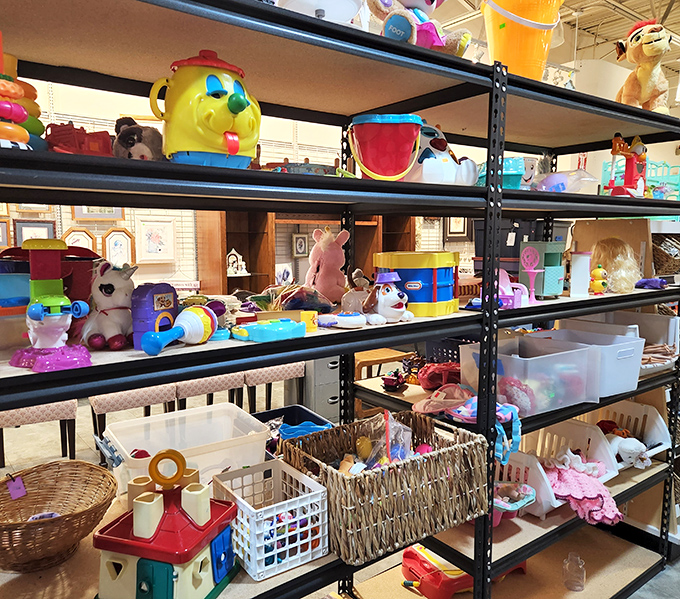 This toy section is like a garage sale from the future&mdash;colorful, chaotic, and guaranteed to make grandparents the heroes of birthdays.