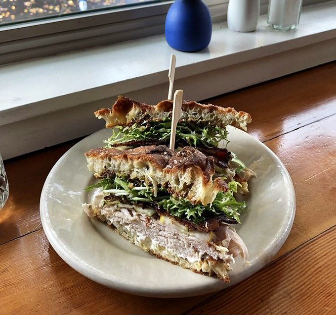 This sandwich isn't just stacked, it's architected&mdash;layers of flavor between bread that's achieved that perfect balance of crisp exterior and chewy interior.