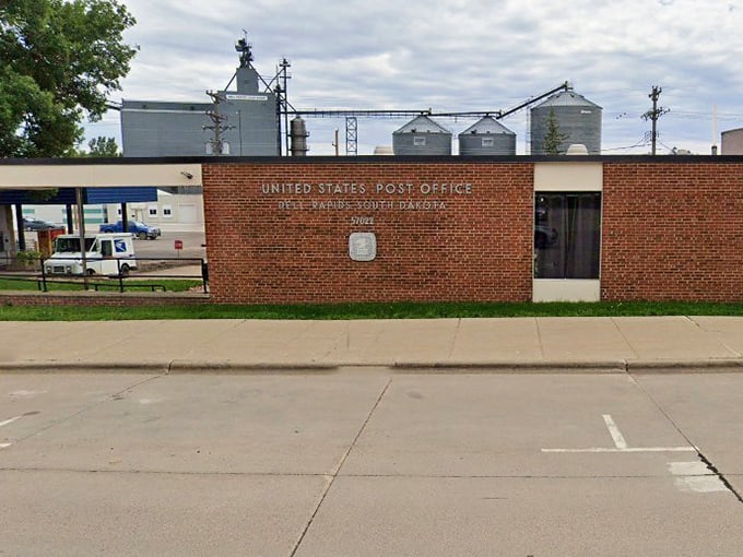 Even the Post Office in Dell Rapids maintains that essential small-town character, where sending mail might include catching up on local news.