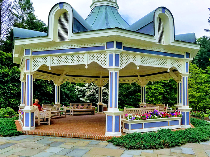 This charming gazebo in Mill Creek Park offers a perfect spot for contemplation, conversation, or simply watching the world go by.