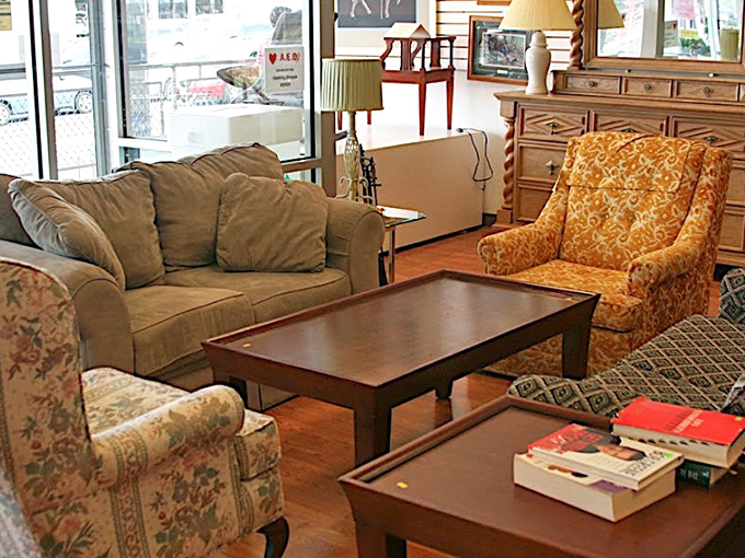 The furniture showroom feels like your stylish aunt's living room &ndash; comfortable, eclectic, and priced for real people with real budgets.