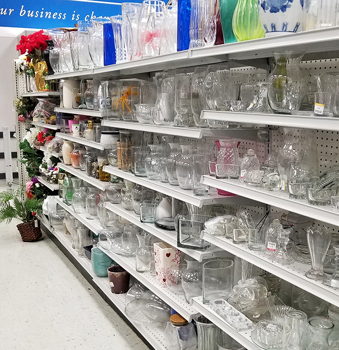 Crystal, glass, and goblets galore &ndash; enough vessels to host a dinner party for the entire neighborhood without matching a single piece.