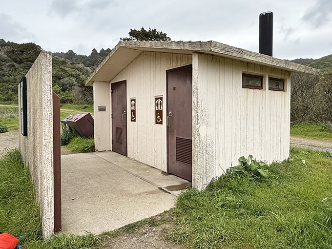 The humble trailhead facilities&mdash;not glamorous, but never has a simple structure been more welcome after miles of hiking.
