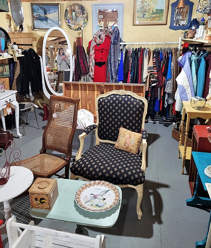 That elegant blue chair isn't just furniture&mdash;it's a throne waiting for someone to discover its royal potential in their living room.