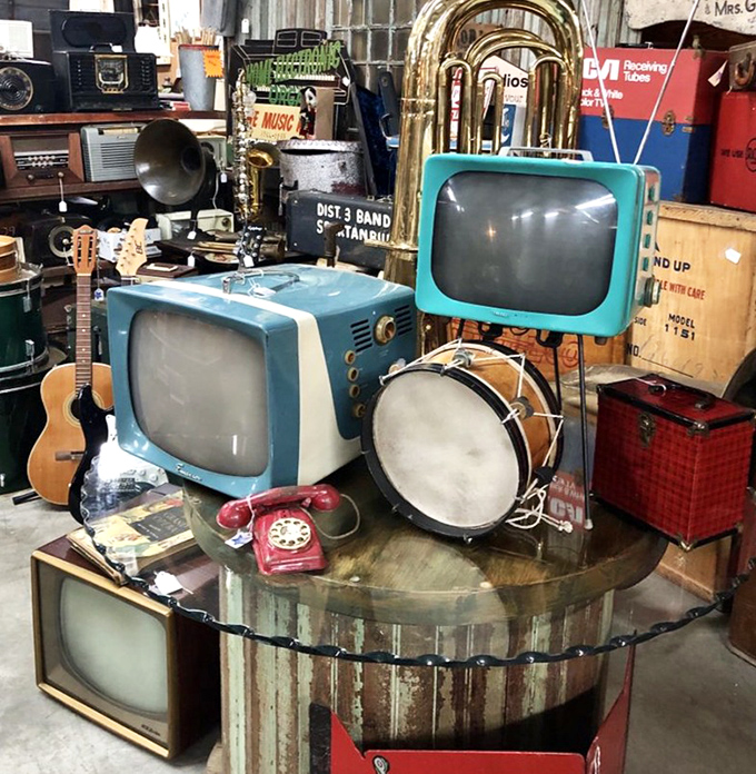 The entertainment center before Netflix and chill. These turquoise TV sets once gathered families around "I Love Lucy" instead of separate screens.