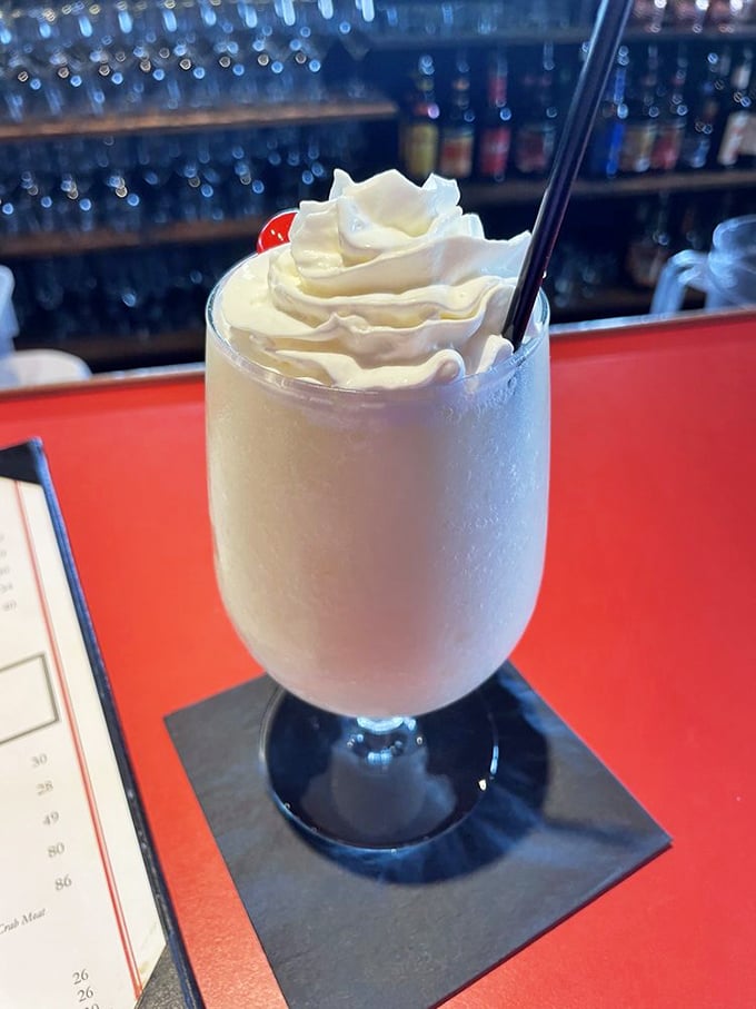 The virgin pi&ntilde;a colada arrives like a cloud in a glass &ndash; a tropical vacation moment in the mountains of West Virginia.