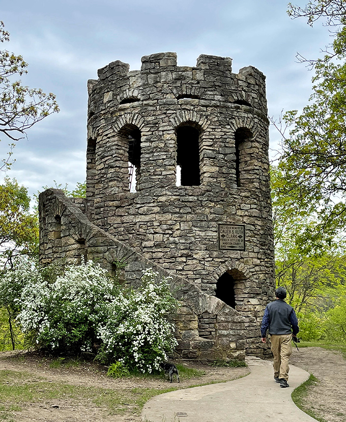 Clark Tower rises from the landscape like an Iowa-based Game of Thrones set piece, its medieval aesthetic surprisingly at home among the Midwestern greenery.