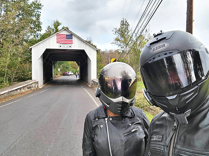Motorcycle enthusiasts know the joy of discovering historic treasures on two wheels. This bridge has welcomed travelers of all kinds, from horse-drawn buggies to modern Harleys.
