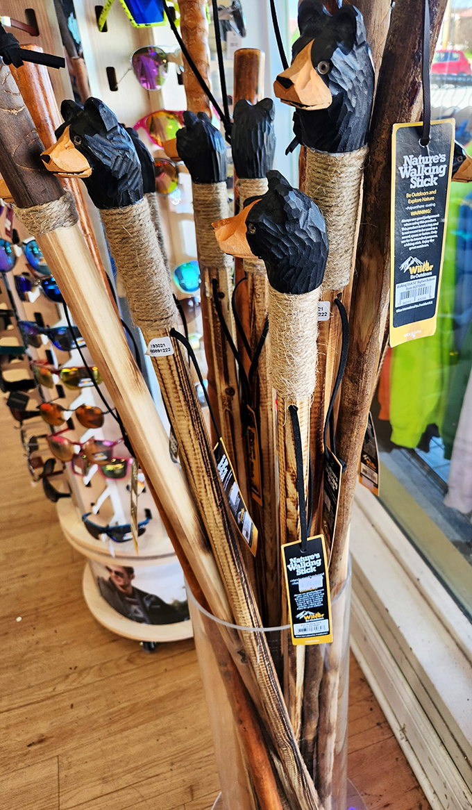 Nature's walking sticks with bear-headed personality. Hiking the Smokies or just strolling the neighborhood, these add mountain charm to every step.