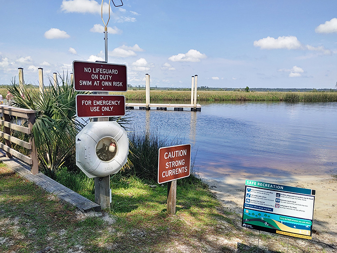Swimming here comes with warnings, but that's part of the charm&mdash;nature doesn't have safety rails or a customer service desk.