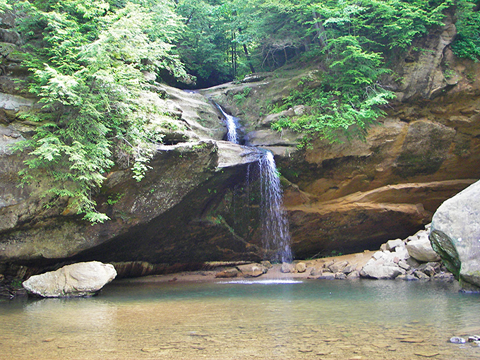 Nature's shower system puts your bathroom rainfall head to shame. This hidden waterfall offers a refreshing reward for those willing to explore.