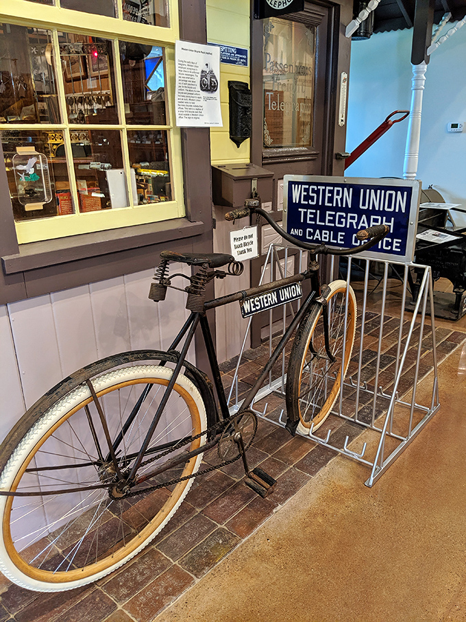 Before text messages, Western Union messengers pedaled these bicycles through town streets, delivering telegrams that changed lives.