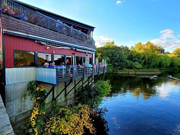 Whetstone Station's riverside deck dangles over the water like a postcard come to life, serving local brews with unbeatable Connecticut River views.