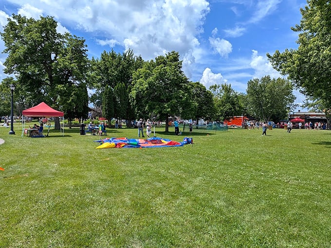 Whiteside Park transforms into Ely's community living room during summer festivals, where kids run free and adults remember what that felt like.