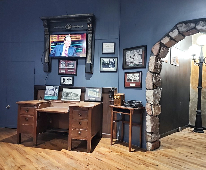 This antique desk could tell stories of backroom deals and payoffs that kept the illegal casinos running.