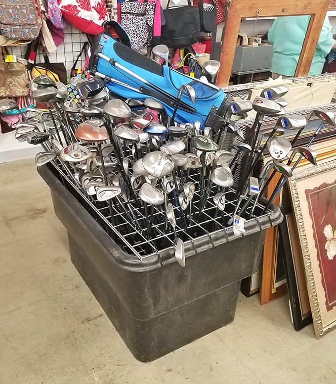 Golf club forest &ndash; where weekend warriors' abandoned dreams await resurrection. That perfect swing might cost less than a bucket of balls.