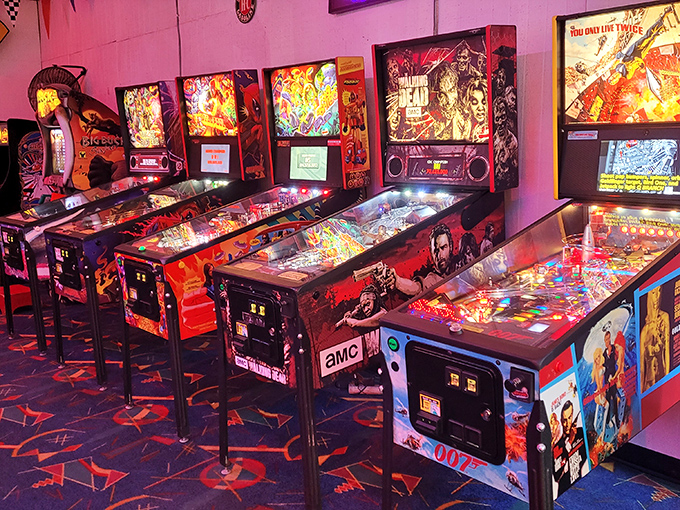 Pinball wizards welcome! This neon-lit arcade corner offers a nostalgic trip back to when entertainment required quarters instead of subscriptions.