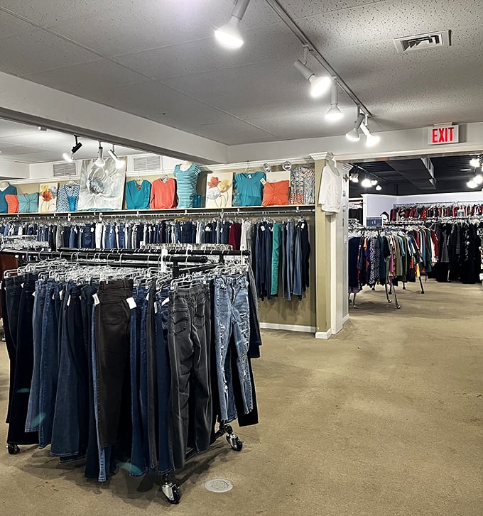Denim as far as the eye can see! The jeans section alone could outfit half of Pennsylvania in perfectly broken-in blues.