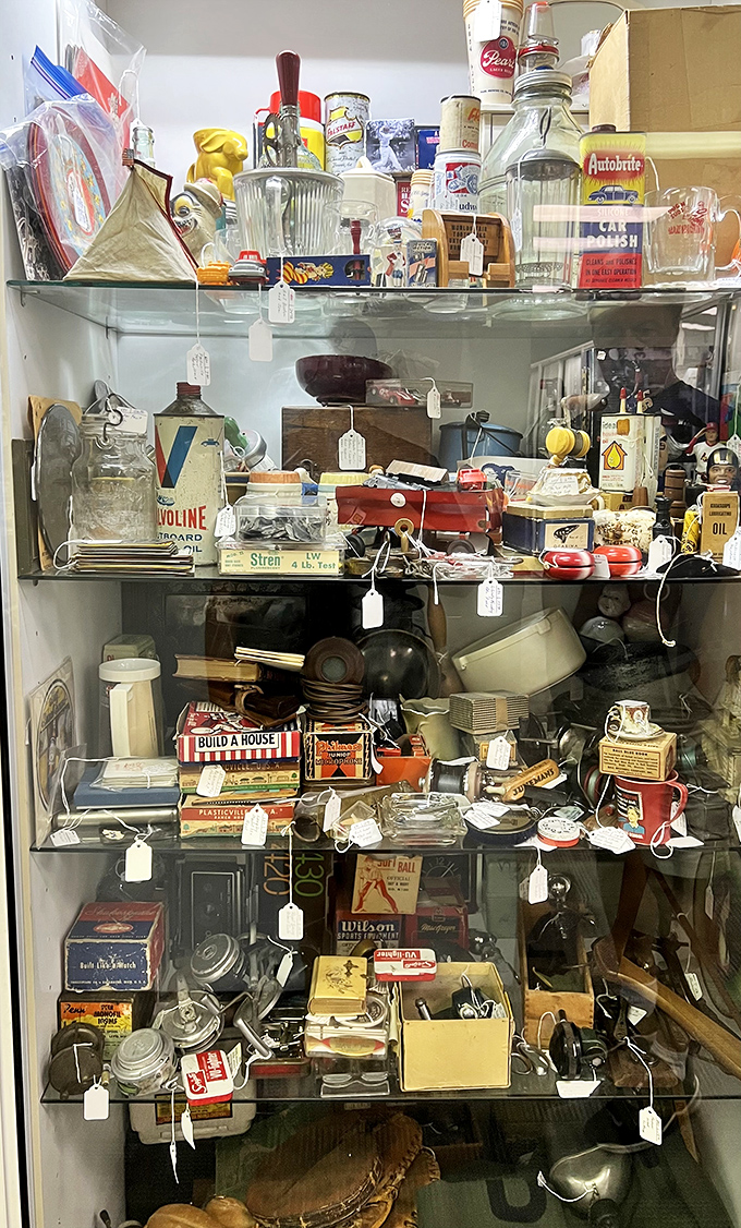 A cabinet of curiosities that would make any collector swoon. From gasoline cans to board games, America's past is preserved behind glass.