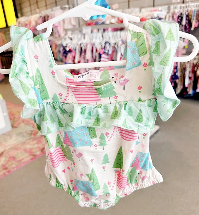 Even babies can be stylish bargain hunters &ndash; this adorable woodland-themed romper proves cuteness and savings aren't mutually exclusive concepts.