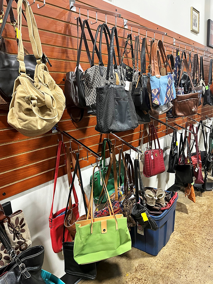 Handbag heaven! From vintage leather to modern totes, these bags once carried someone else's secrets and are ready for yours.